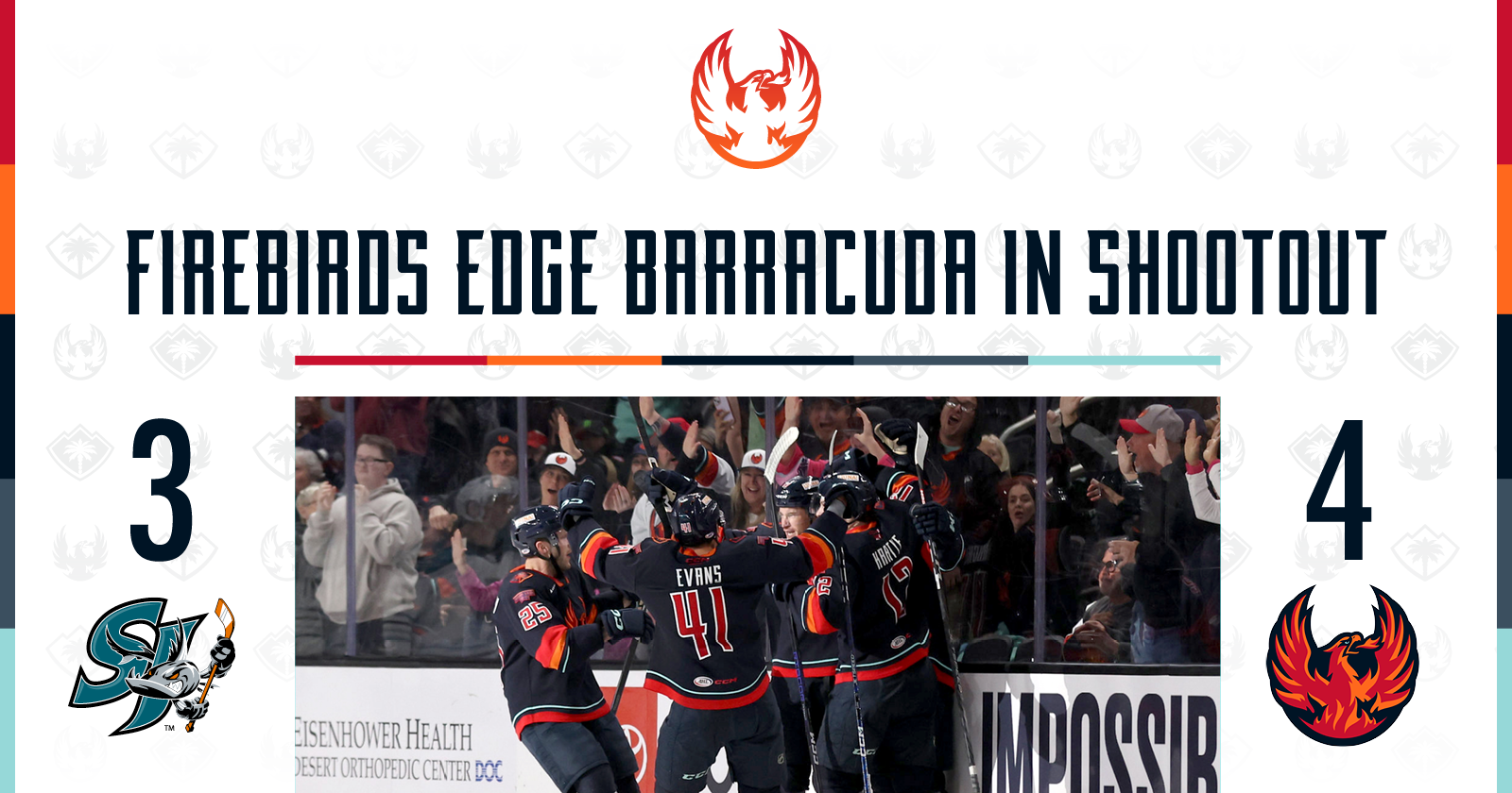 FIREBIRDS EDGE BARRACUDA IN SHOOTOUT - Coachella Valley Firebirds