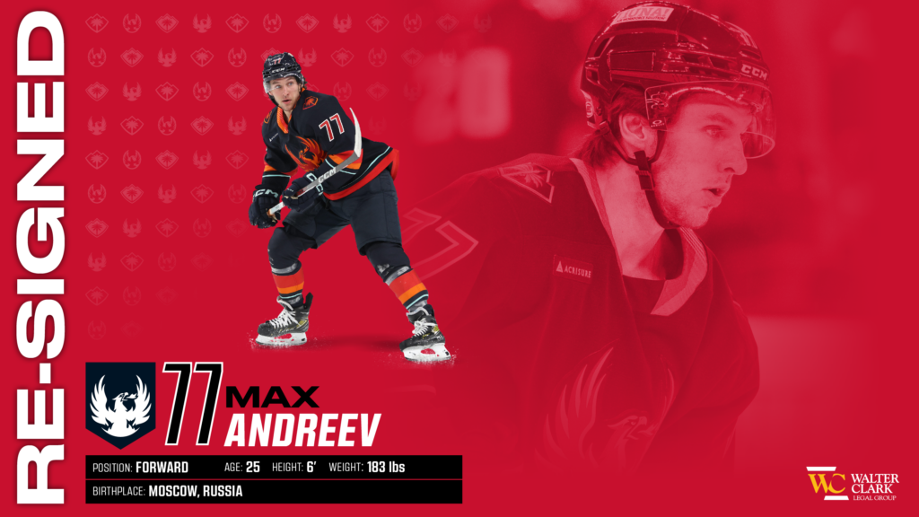 FORWARD MAX ANDREEV RETURNS TO FIREBIRDS - Coachella Valley Firebirds