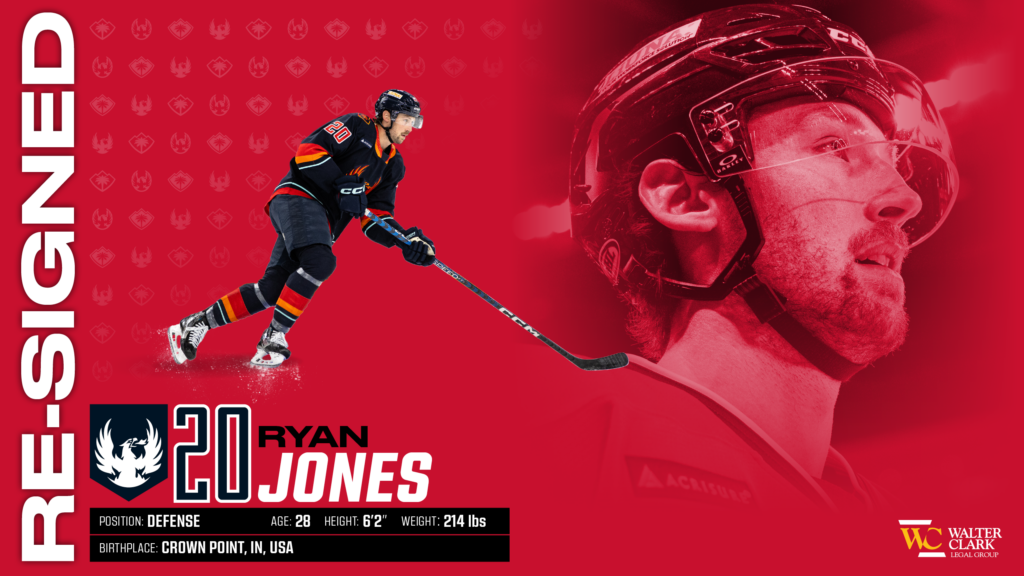 FIREBIRDS RE-SIGN DEFENSEMAN RYAN JONES - Coachella Valley Firebirds